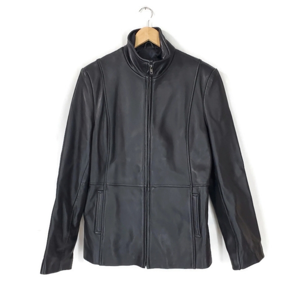 Alfani | Jackets & Coats | Alfani Leather Jacket Moto Black Womens Sz ...